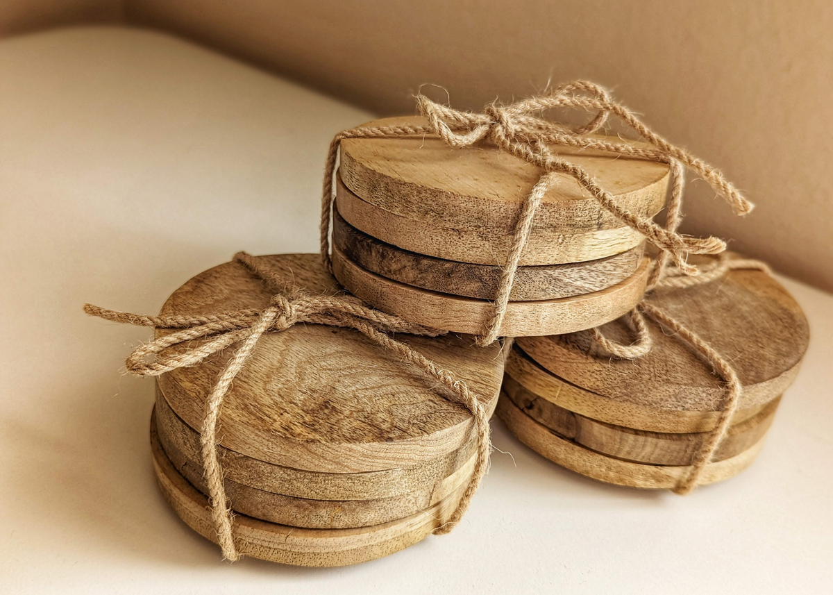 NATURAL WOOD COASTER SET – Two Snooty Chefs