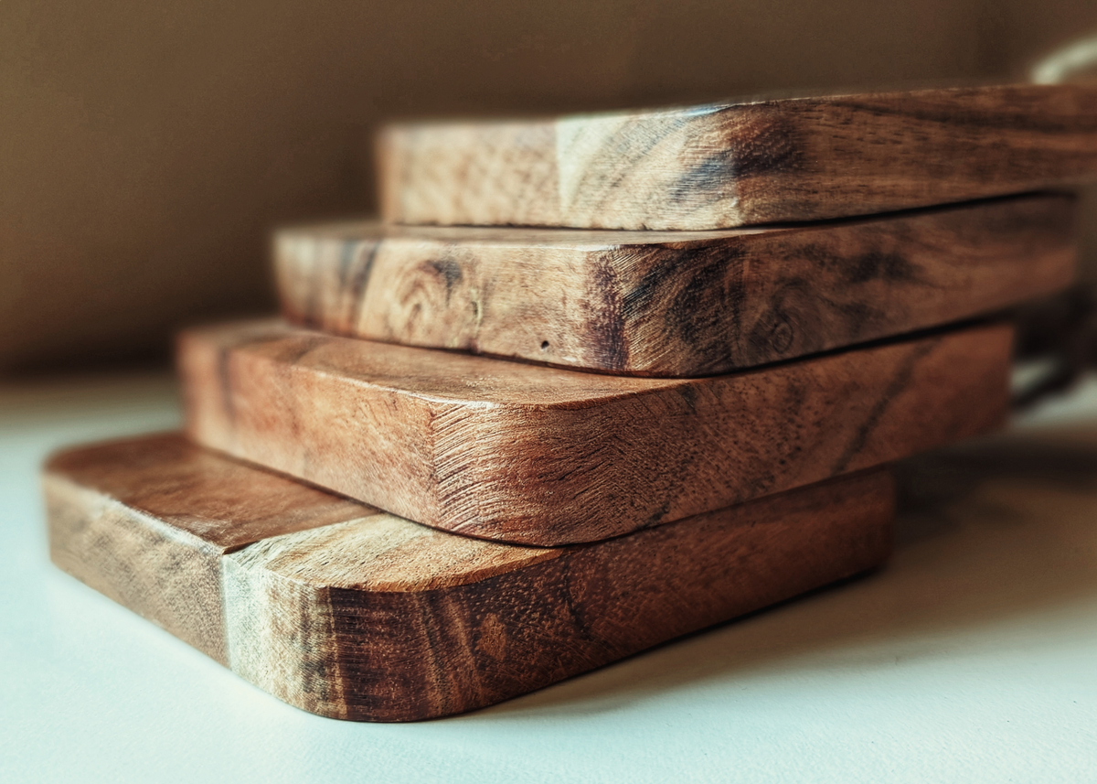 MINI NATURAL WOODEN BOARD IN SQUARE SHAPE – Two Snooty Chefs